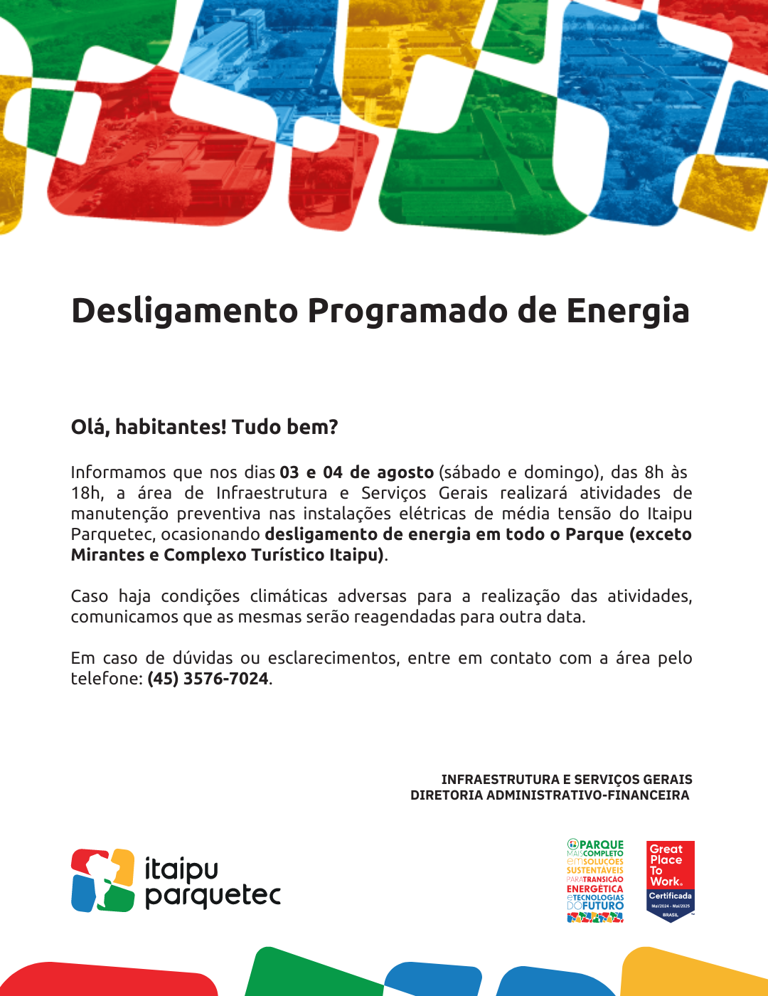 Desligamento Programado de Energia - Portal do Habitante